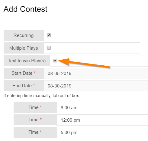 Text-to-Win Contests